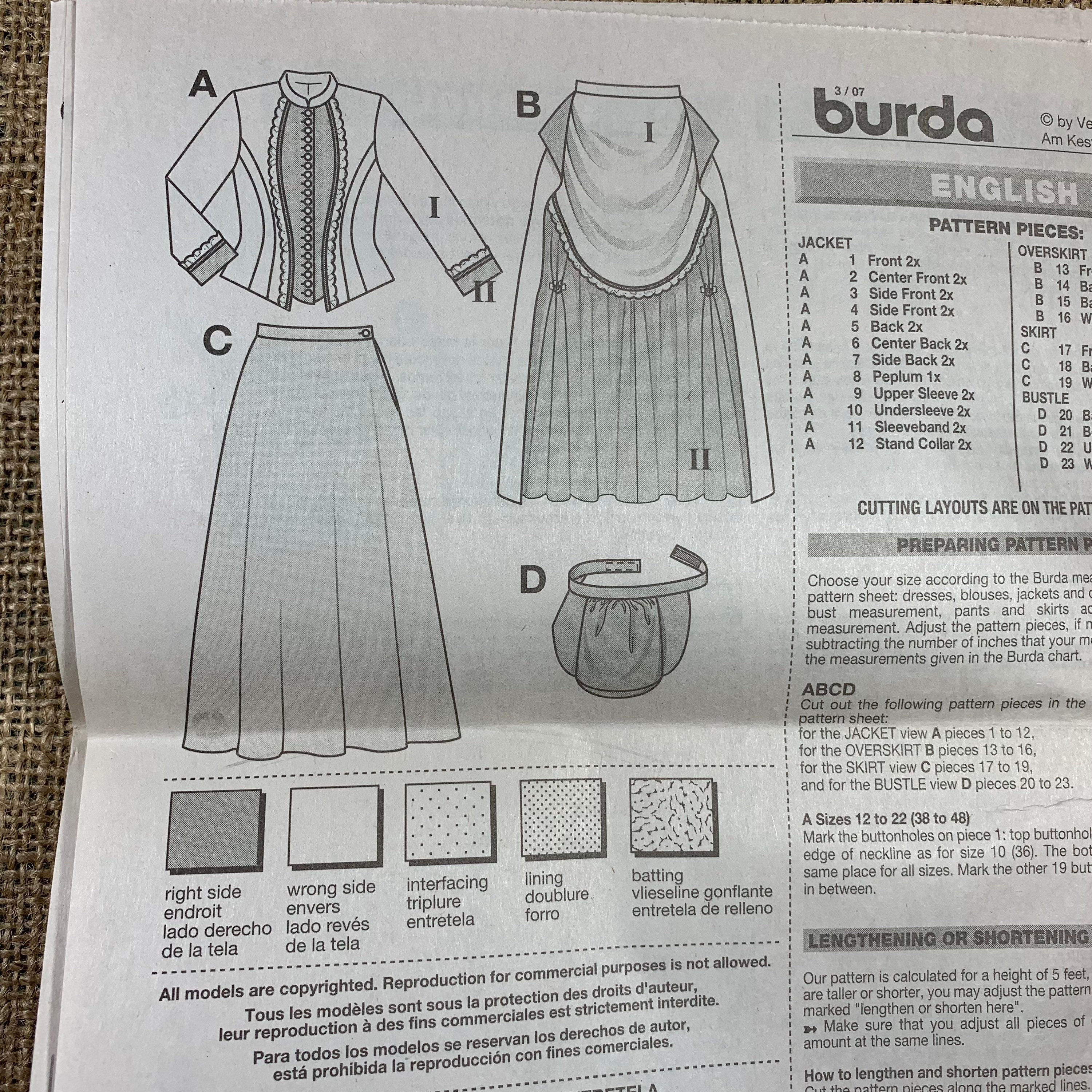 Victorian Steampunk Dress Costume Sewing Pattern Burda 7880 - Etsy