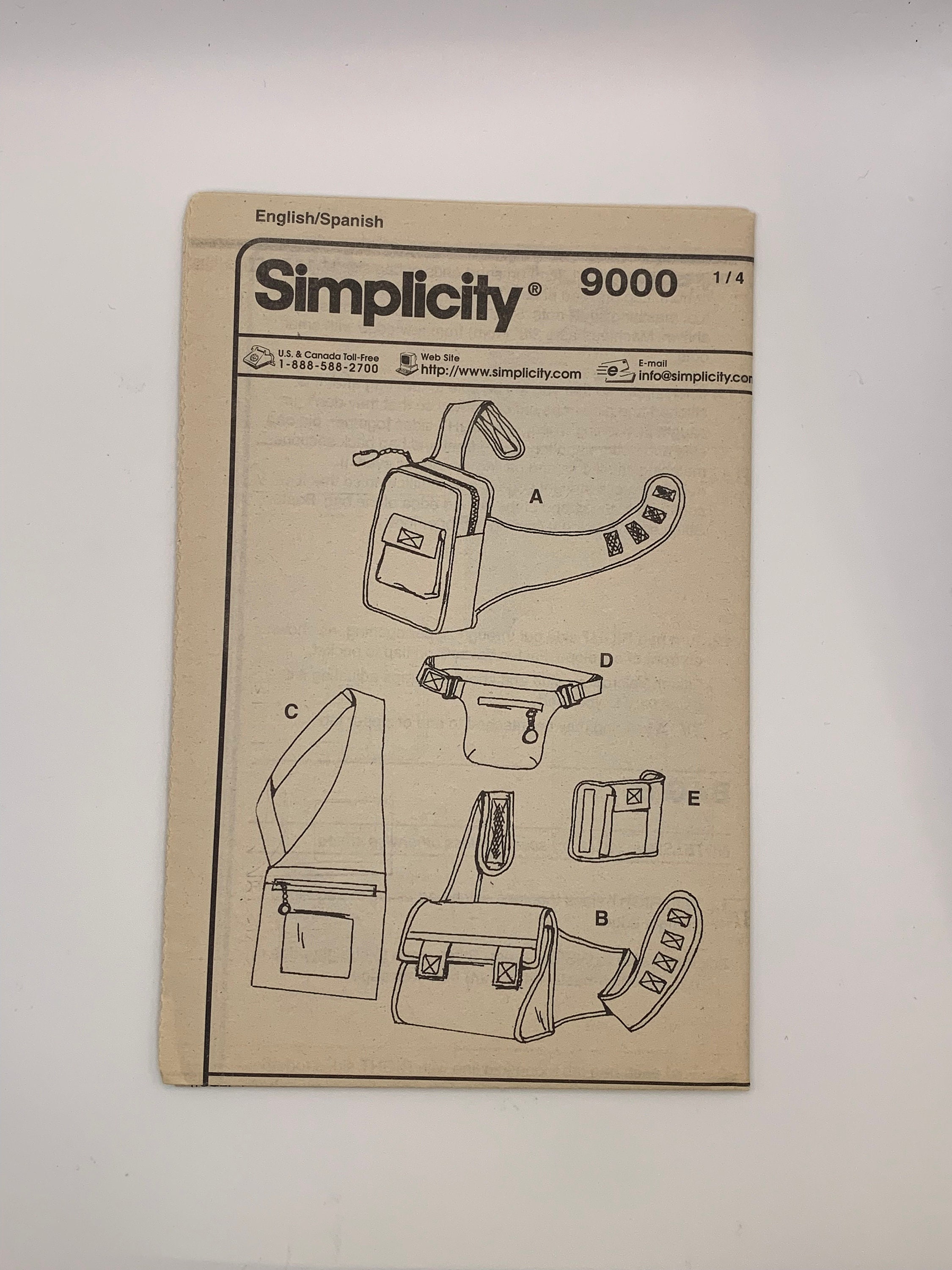 Simplicity Crafts 9000 Crossbody Bags and Fanny Pack Sewing Pattern ...