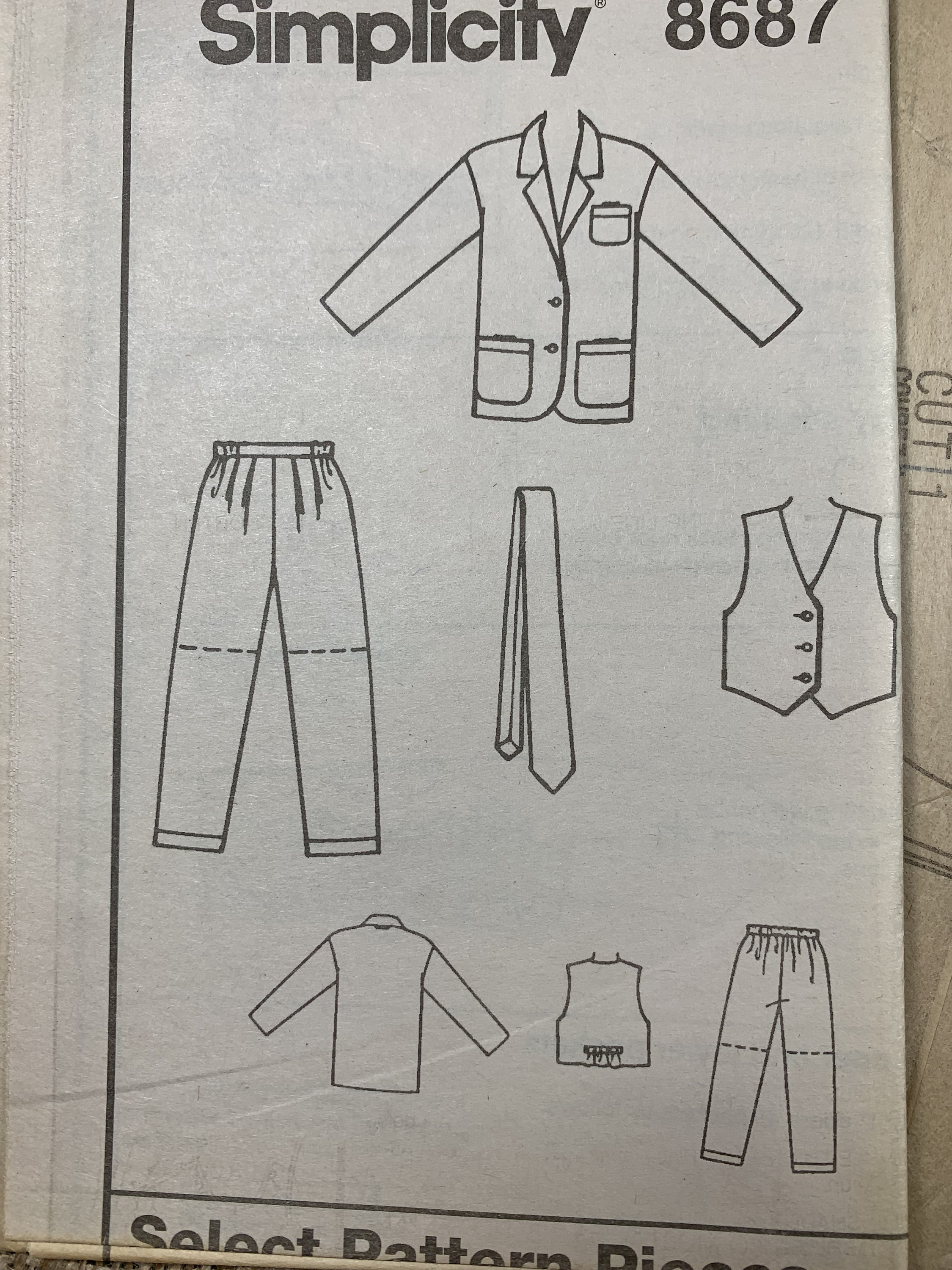 Simplicity 8687 Girl's School Uniform 90's Fashion Blazer Vest Tie ...