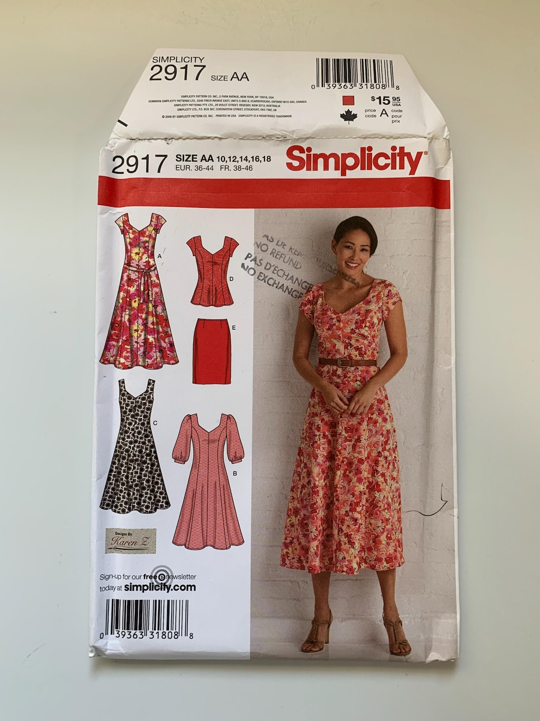 Simplicity 2917 Sewing Pattern: Fit & Flare Dress, Pencil Skirt - UNCUT ...