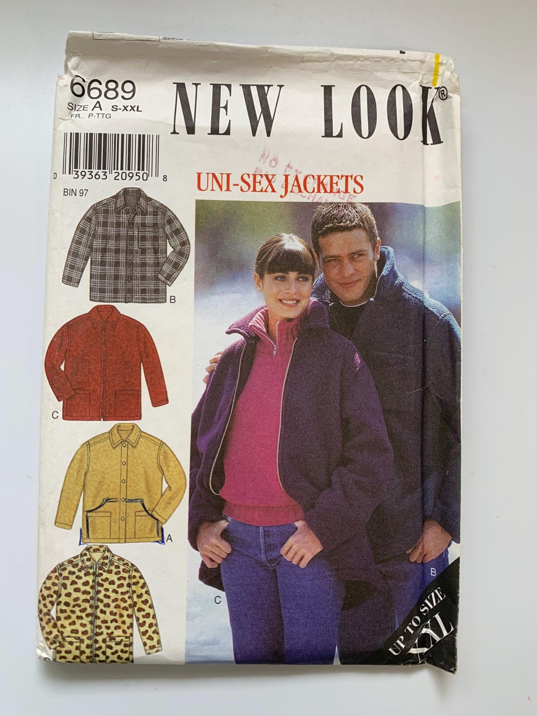 New Look 6689 Unisex Jackets Sewing Pattern Sizes S to XXL UNCUT - Etsy