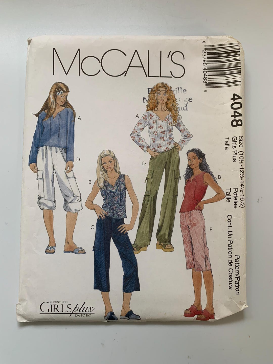 Mccall's 4048 Girls Plus Sewing Pattern: Tops & Pants (sizes 10.5-16.5 ...