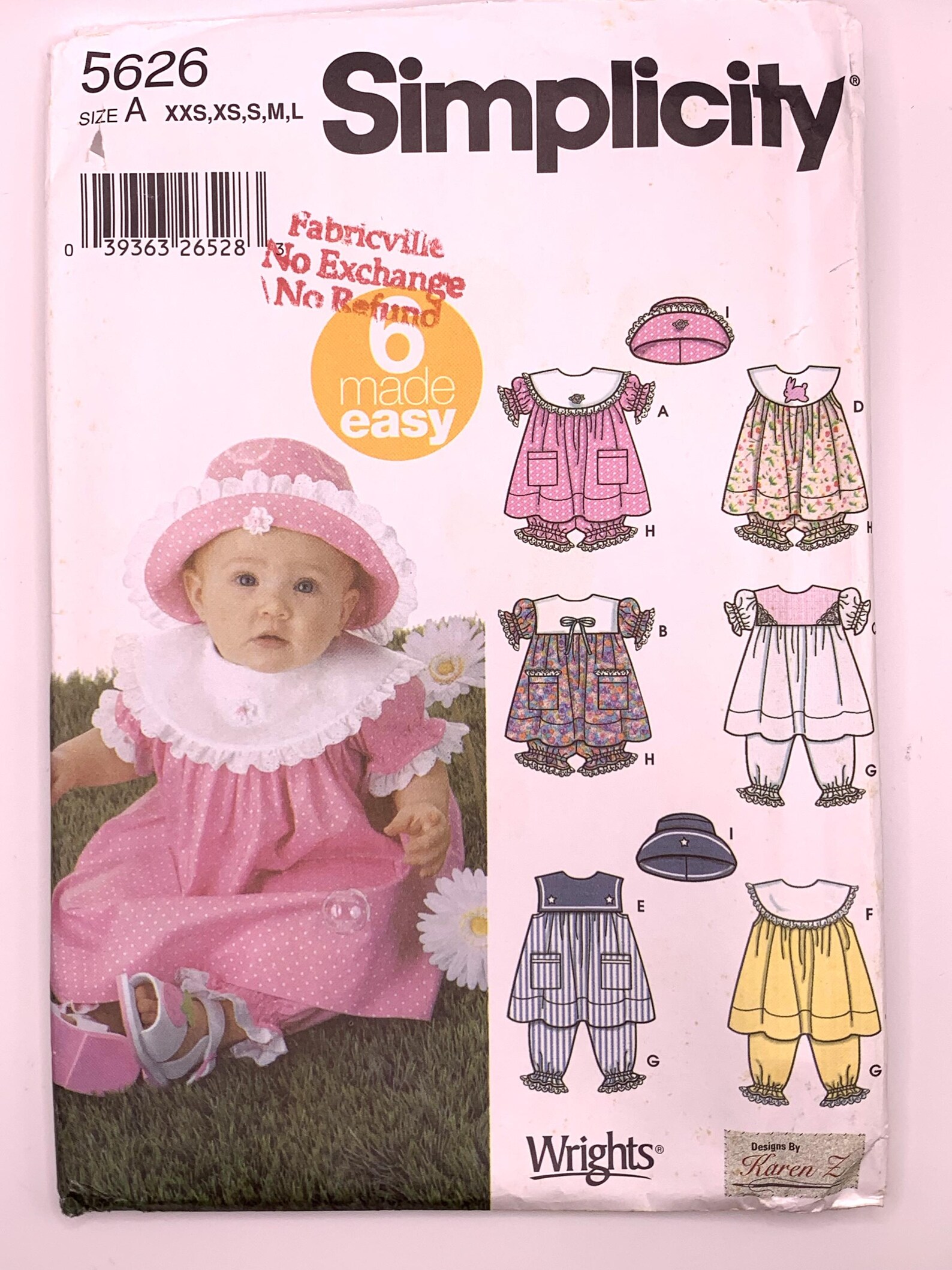 Simplicity 5626, Easy to Sew, Babies' Dress, Pantaloons, Hat Sewing ...