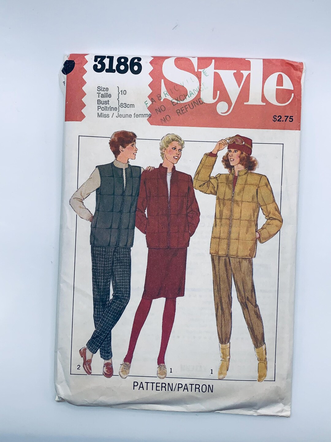 Vintage Style 3186 Sewing Pattern: Quilted Jacket, Vest, Skirt ...