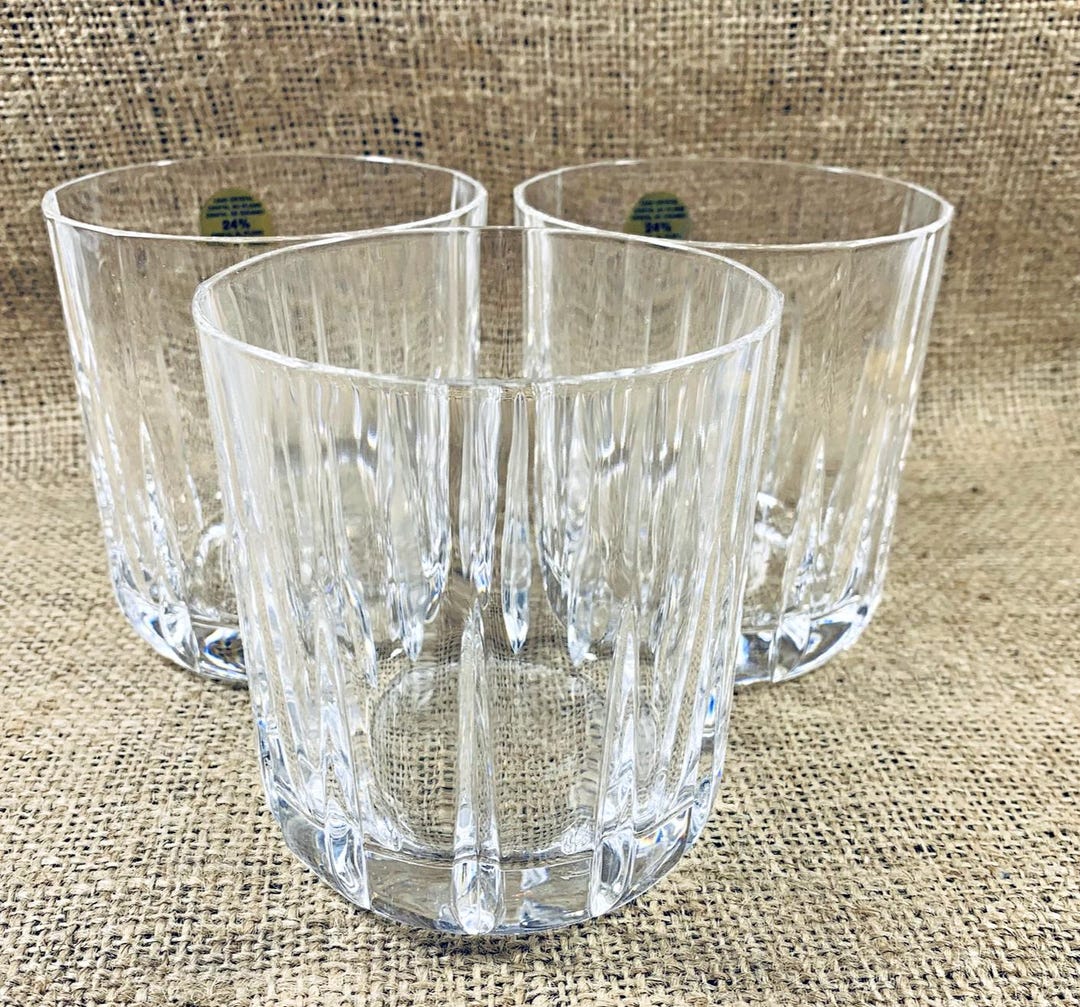 RCR Royal Crystal Rock Italian Whisky Glasses 24% Lead Crystal Set of 3 ...