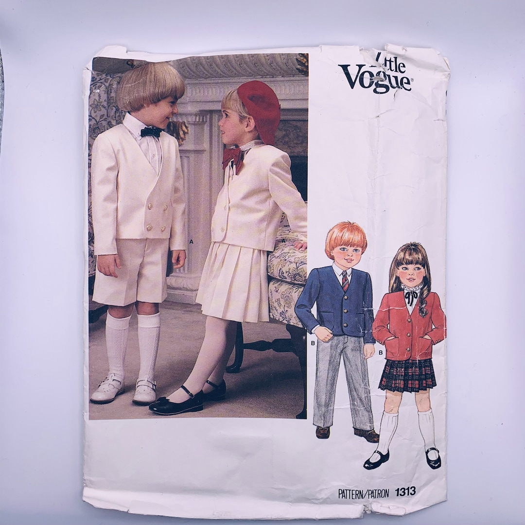 Little Vogue Children's Suits Sewing Pattern 1313 Children's Size 4 ...