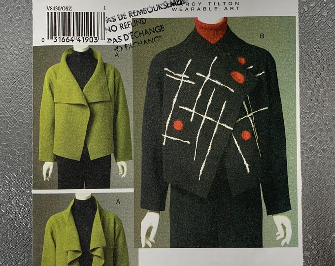 Vogue 8430 Marcy Tilton Felted Jacket Wearable Art Waterfall Pattern ...