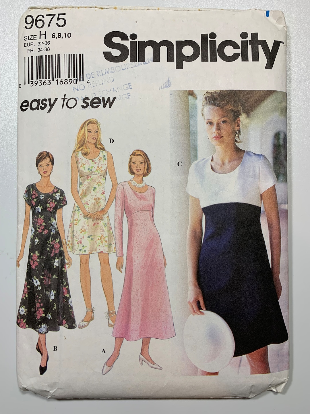 Simplicity 9675 Easy to Sew Dress Sewing Pattern Sizes 6-8-10, UNCUT - Etsy