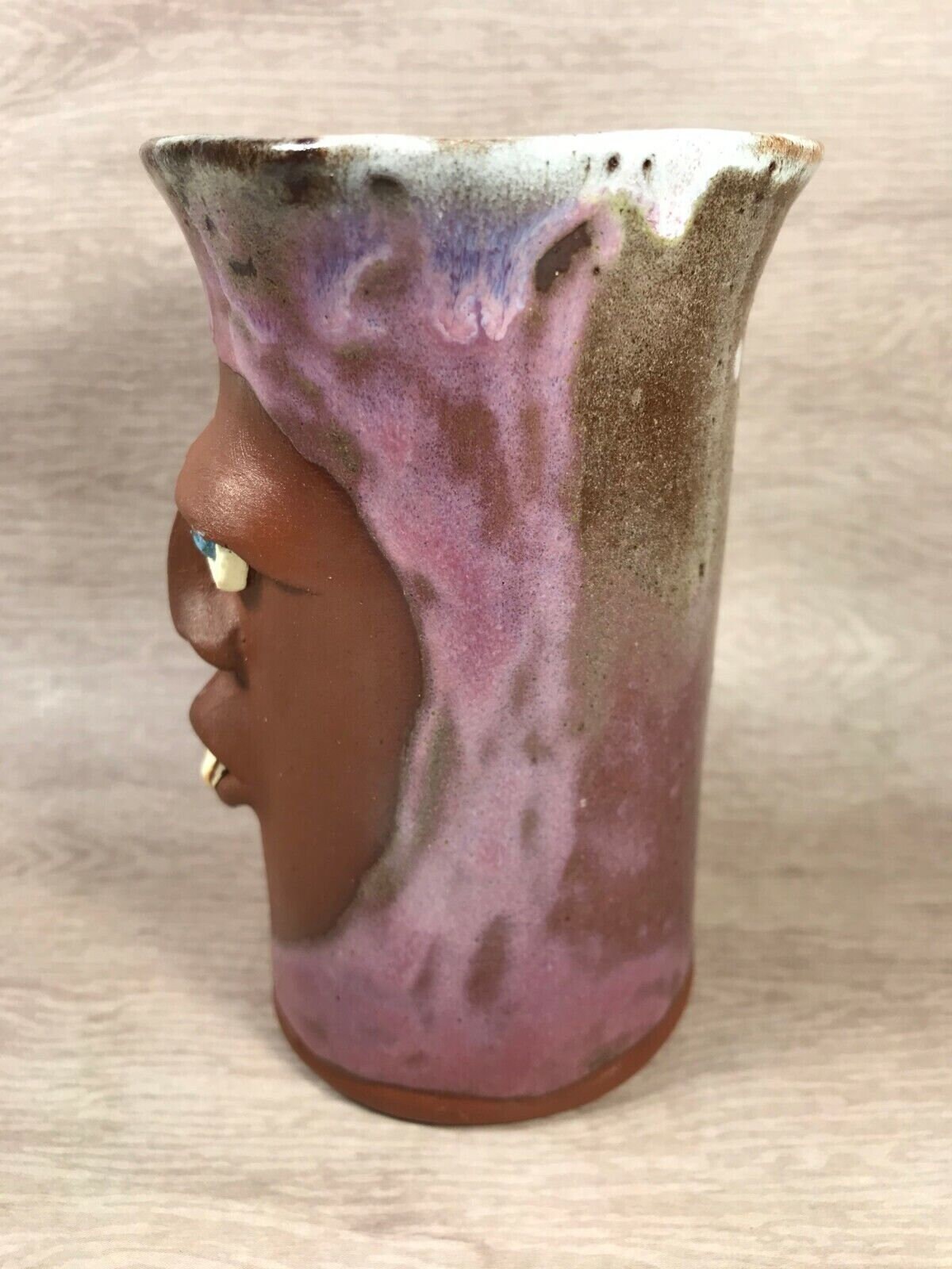 Funny Face Mug Pottery Blue Eyed Buck Tooth Whimsical Signed Crosby - Etsy