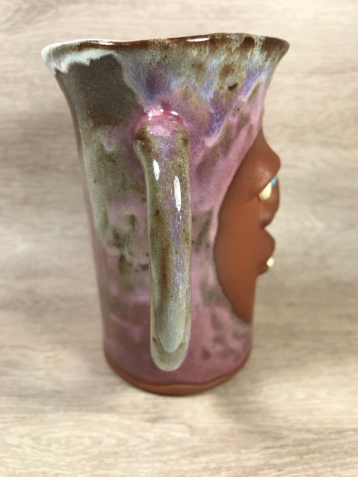 Funny Face Mug Pottery Blue Eyed Buck Tooth Whimsical Signed Crosby - Etsy