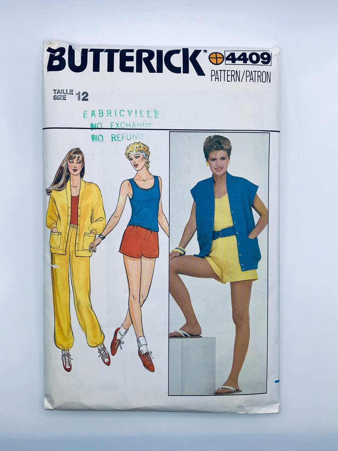 1980 Butterick Pattern 4409 Retro Active Wear Sewing Pattern Size 12 ...