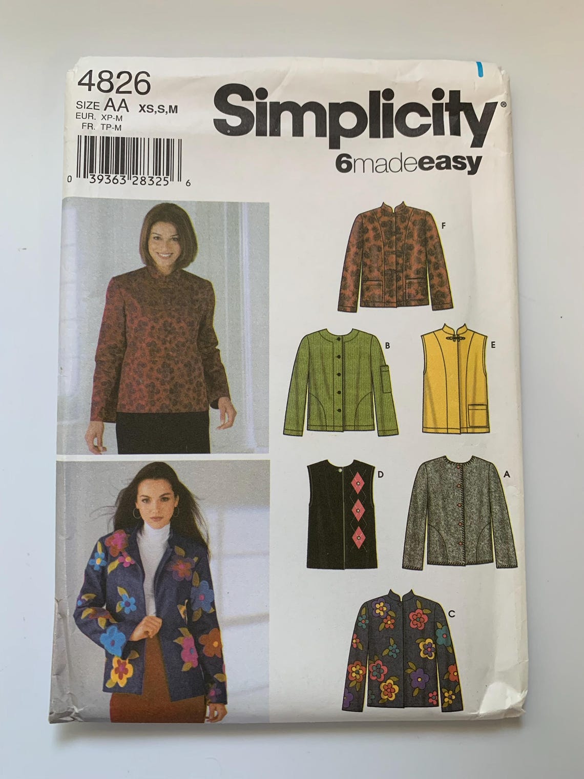 Simplicity 4826 Easy Fitting Casual Jackets & Vests Sewing Pattern ...