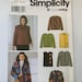 Simplicity 4826 Easy Fitting Casual Jackets & Vests Sewing Pattern ...