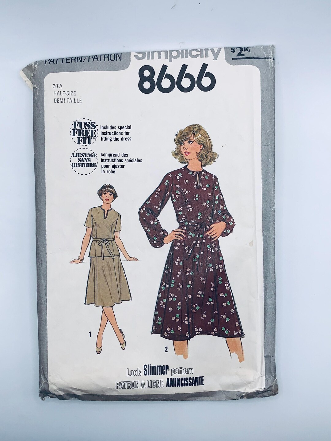 Simplicity 8666 Dress Sewing Pattern: 1978 Vintage, Size 20.5 - Etsy