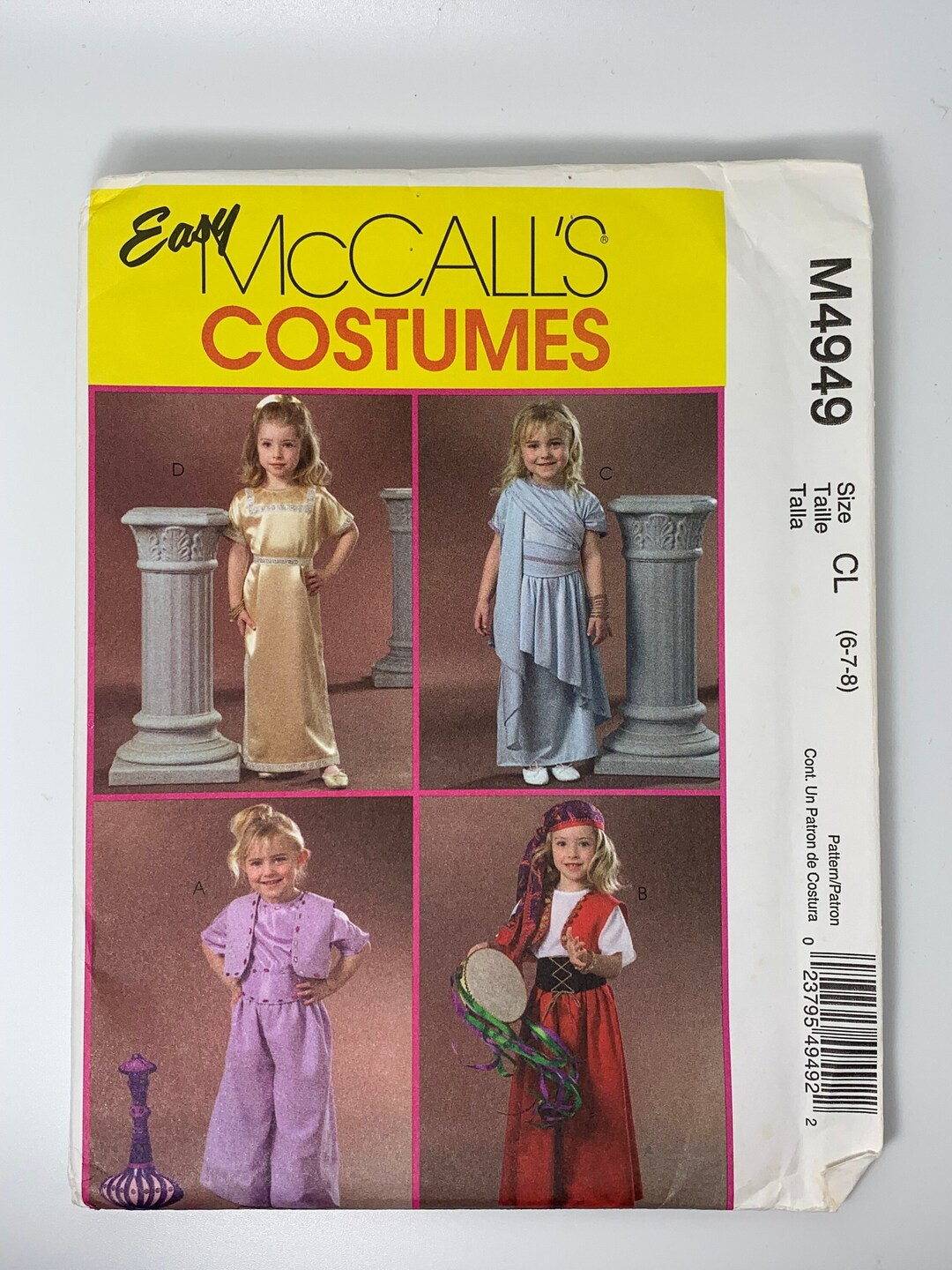 Mccall's Costumes M4949 Child's Costume Sewing Pattern Princess Gypsy ...