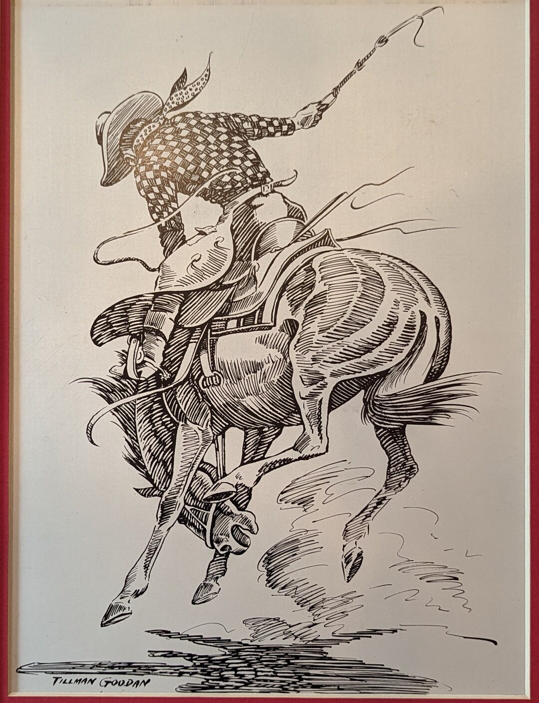 Till Goodan Original Bronc Rider Drawing - Etsy