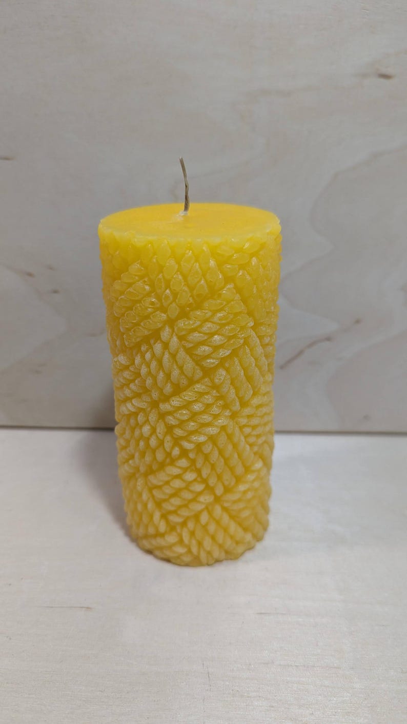 Pillar Candle With Rope Design - Etsy