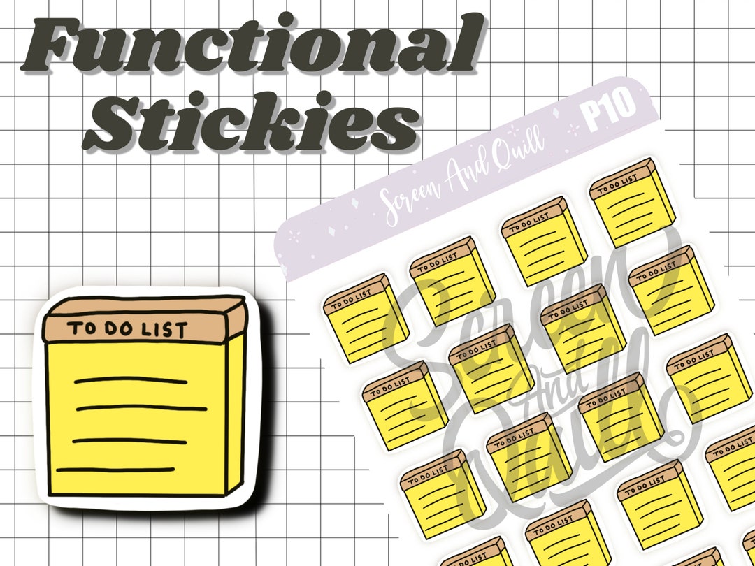 Functional Sticky Note | Hand Drawn Planner and Bullet Journal Stickers ...
