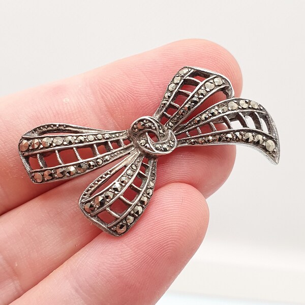 Marcasite Brooch - Etsy UK