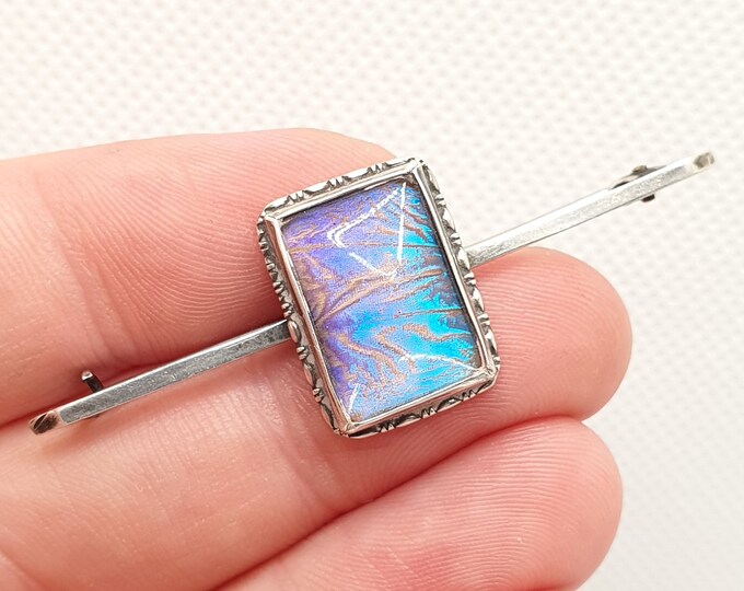 Antique Sterling Silver Butterfly Wing Brooch Pin Art Deco TLM Morhpo ...