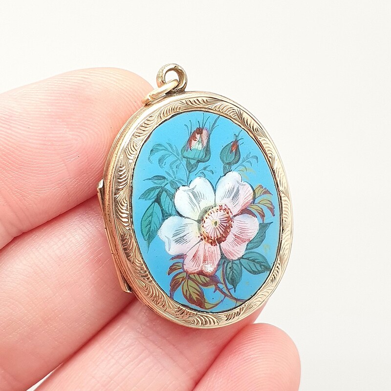 Enamel Locket - Etsy
