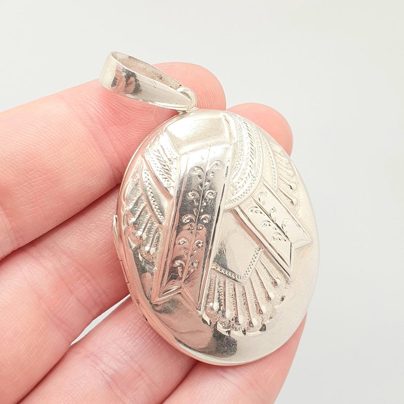 Large Silver Locket - Etsy