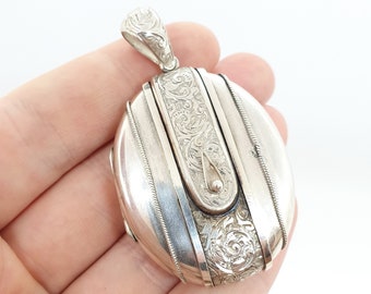 Large Silver Locket | Etsy