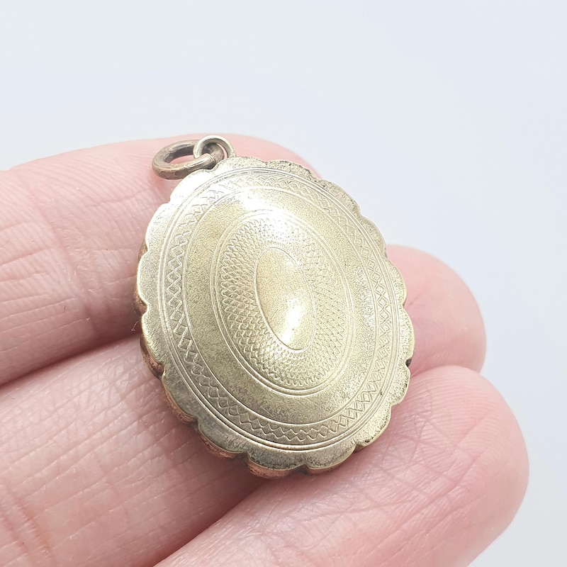 Gold Engine Turned Locket - Etsy