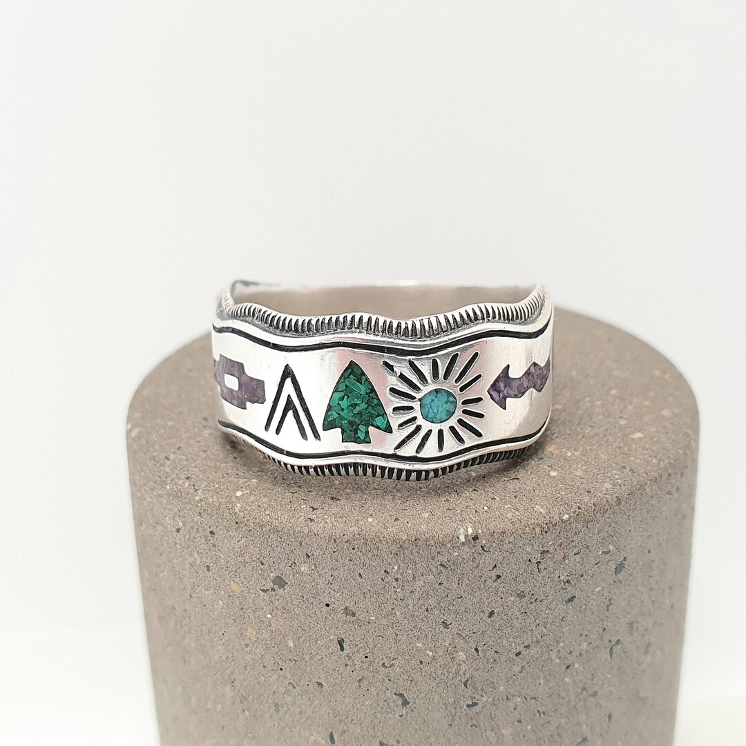 CAROLYN POLLACK Sterling Silver Native American Ring Navajo Style ...