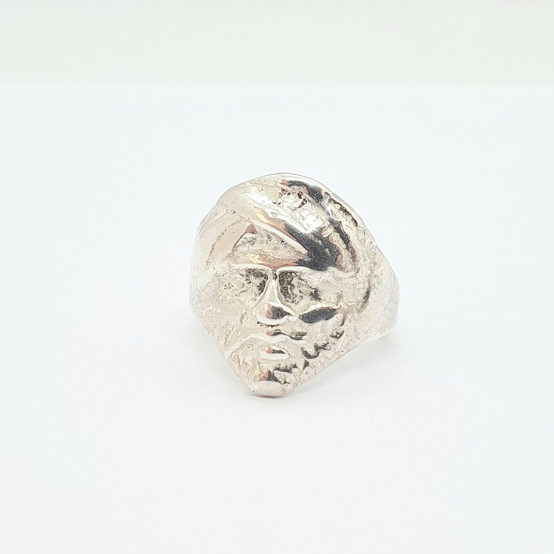 Antique Solid Silver Sikh Guru Ring Signet Chunky Heavy Indian India ...