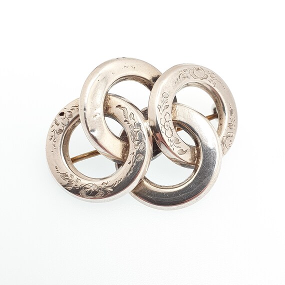 Antique Victorian Infinity Solid Silver Brooch Pin Ol… - Gem