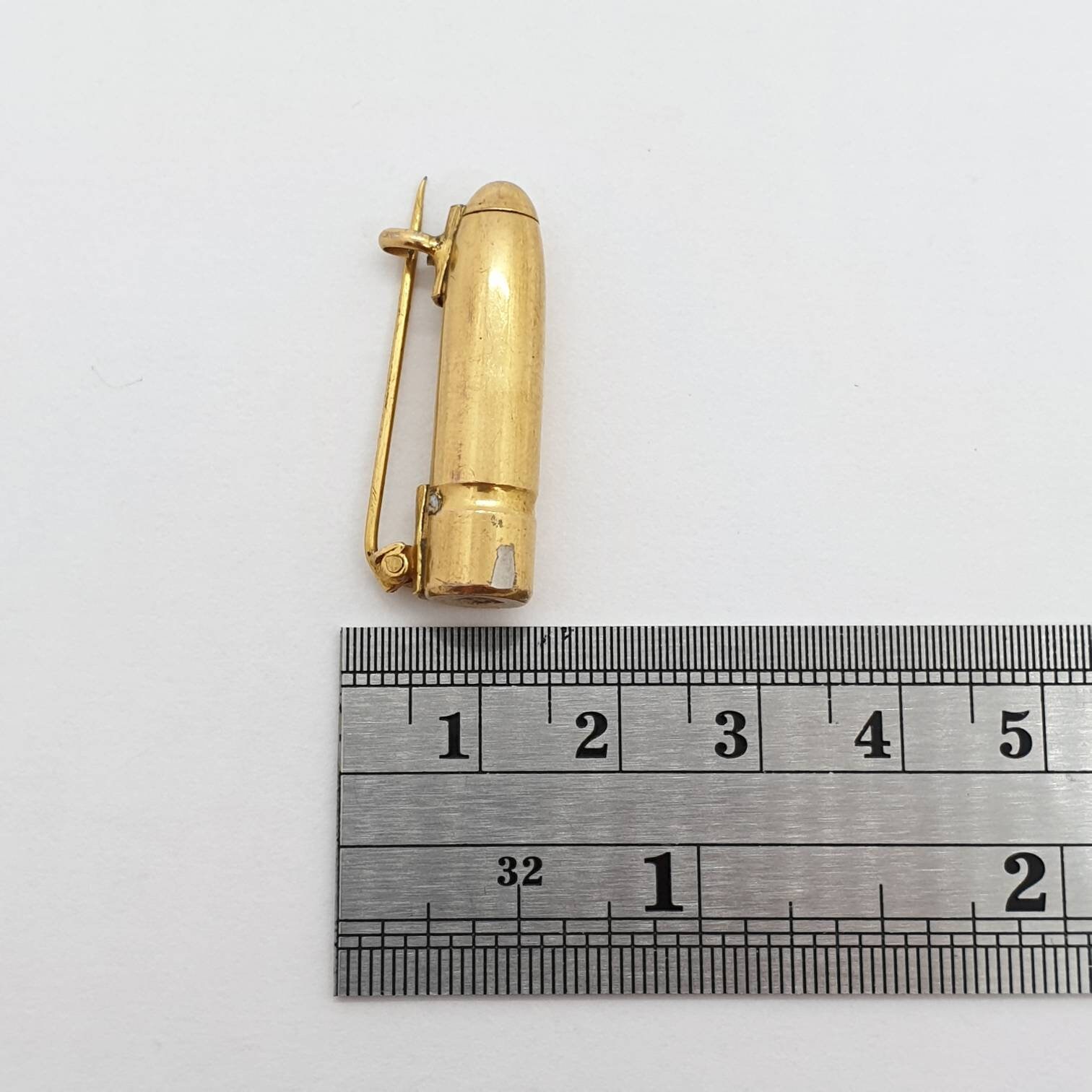 Antique Gold Tone Bullet Brooch Pin .30cal Round War Head FMJ - Etsy