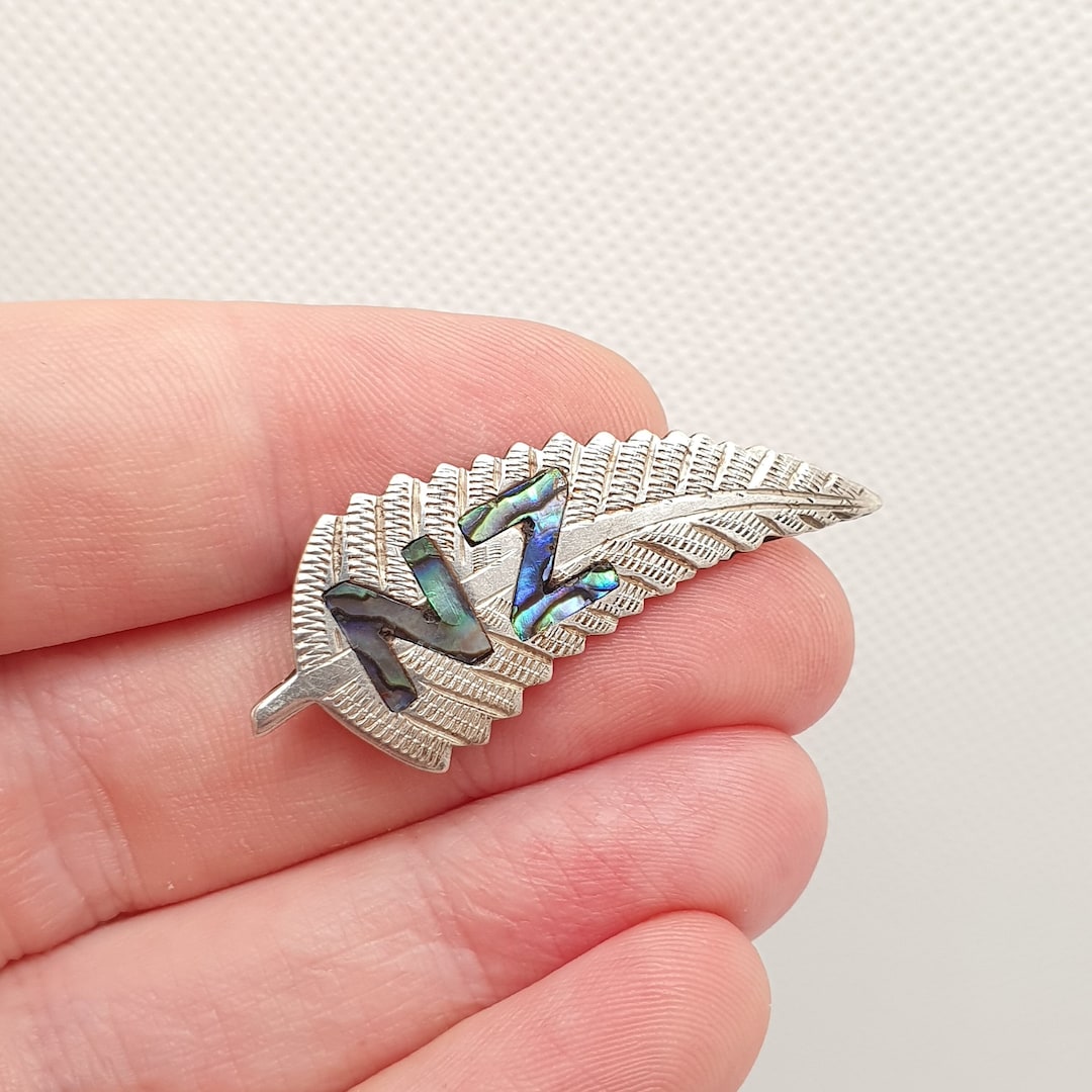 Antique Sterling Silver Nouvelle-Zélande Abalone Shell Broche Argent ...