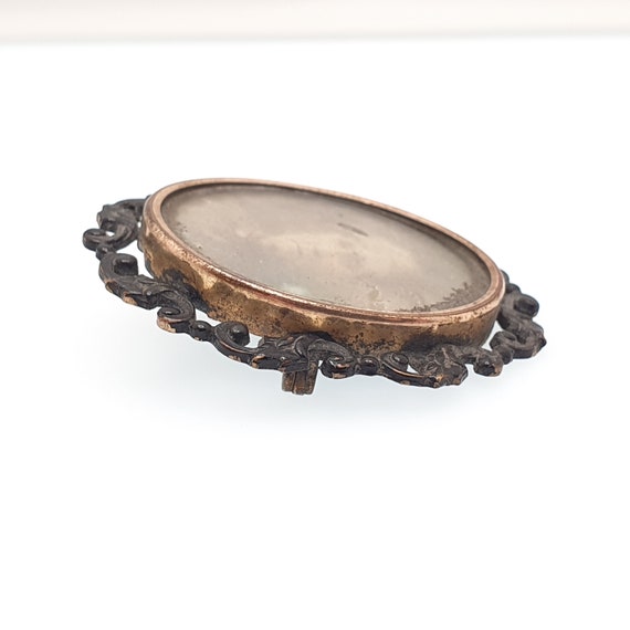 Antique Victorian Photo Picture Brooch Pin Gothic Got… - Gem