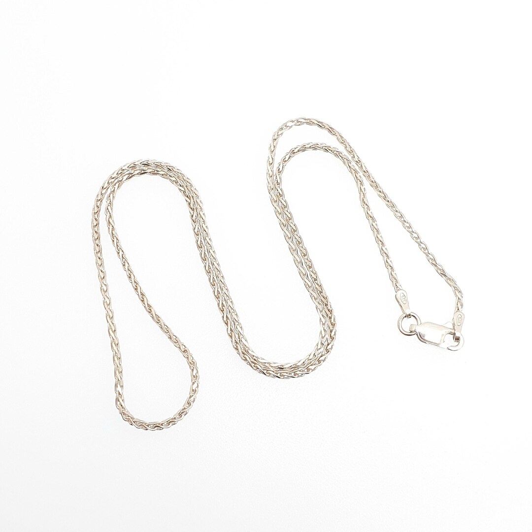 Vintage Sterling Silver Foxtail Link Chain Necklace 45cm 17.7" 4.48g ...