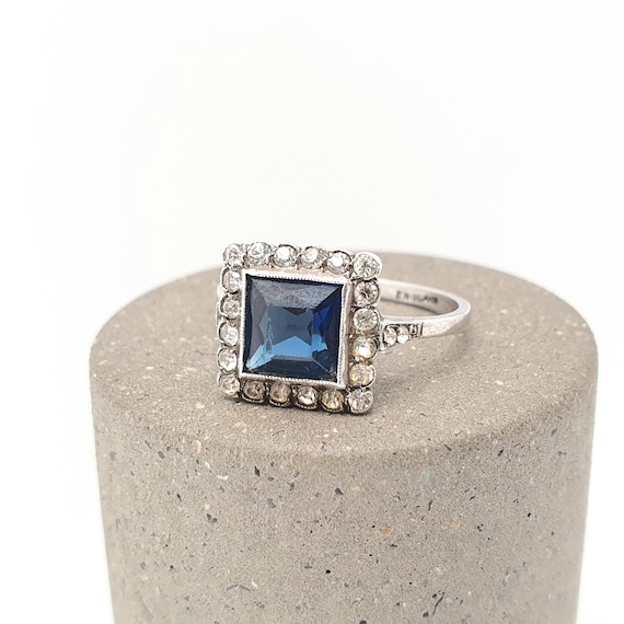 Antique Sterling Silver Sapphire Paste Ring SCP Ciro … - Gem