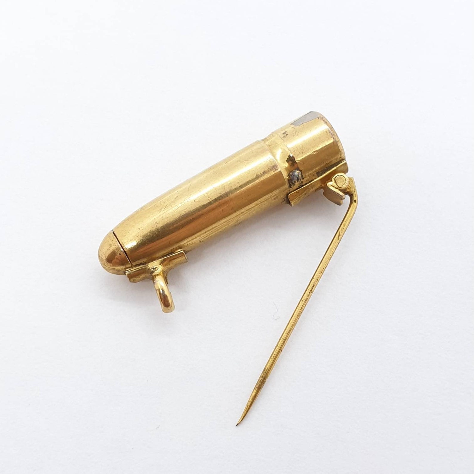 Antique Gold Tone Bullet Brooch Pin .30cal Round War Head FMJ - Etsy