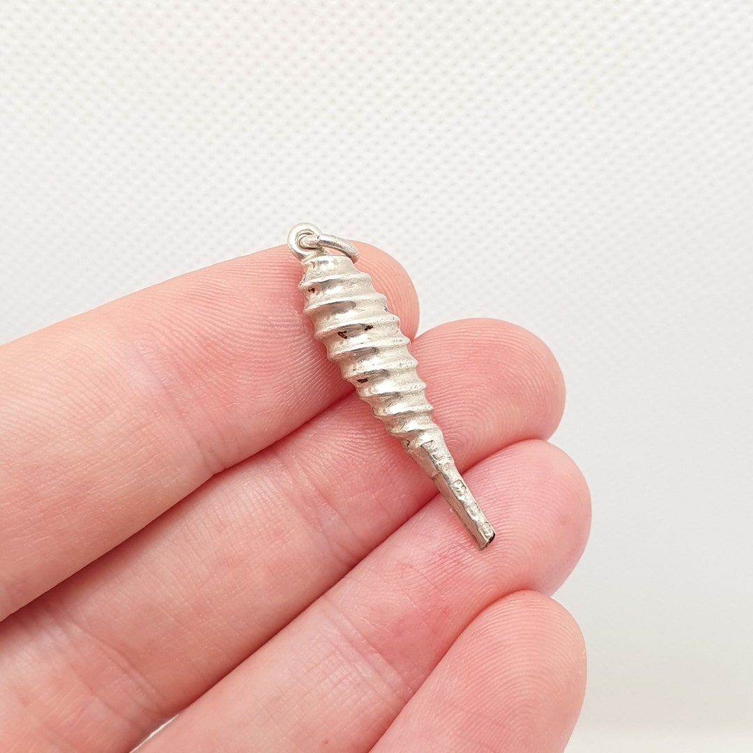 Antique Victorian Sterling Silver Spiral Charm Pendant Necklace ...