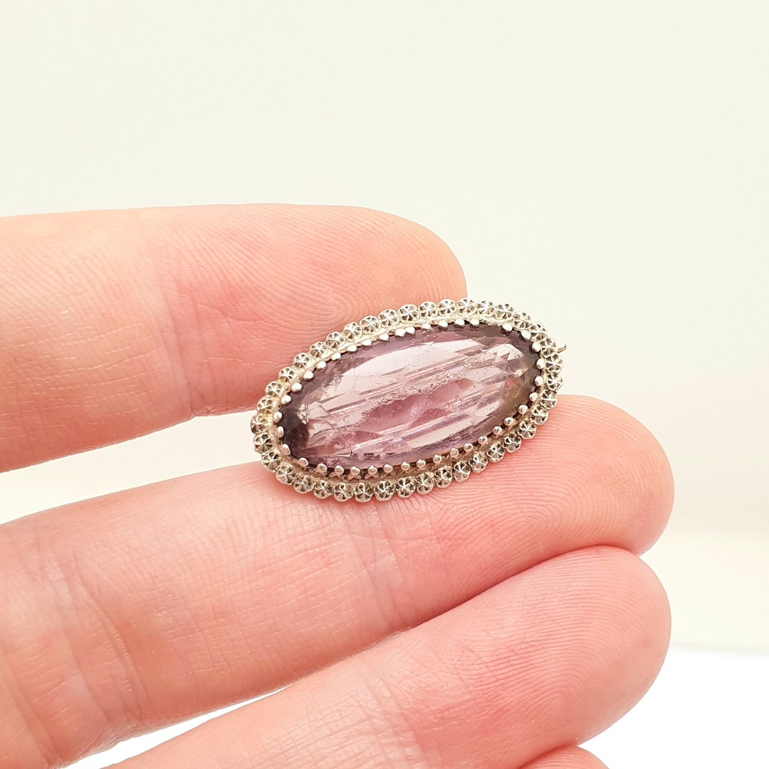 Antique Charles Horner Sterling Silver Amethyst Paste Brooch 1900 ...