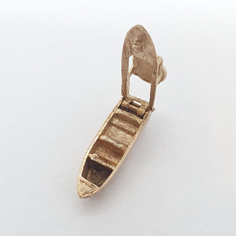 Vintage 9ct Rose Gold Speedboat Fishing Boat Charm Pendant - Etsy