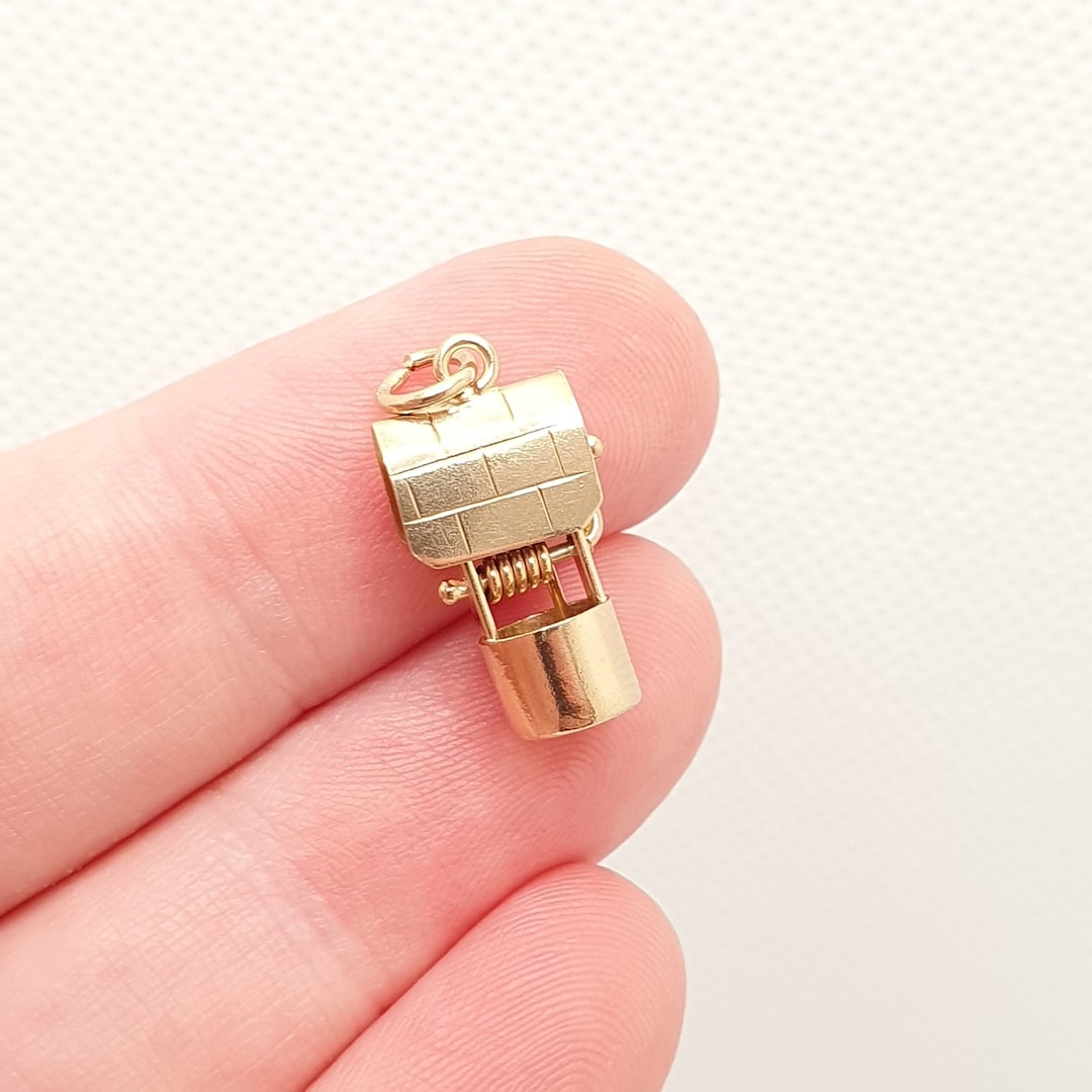 Vintage 9ct 9k Gold Wishing Well Charm Bracelet Necklace Pendant Make A ...