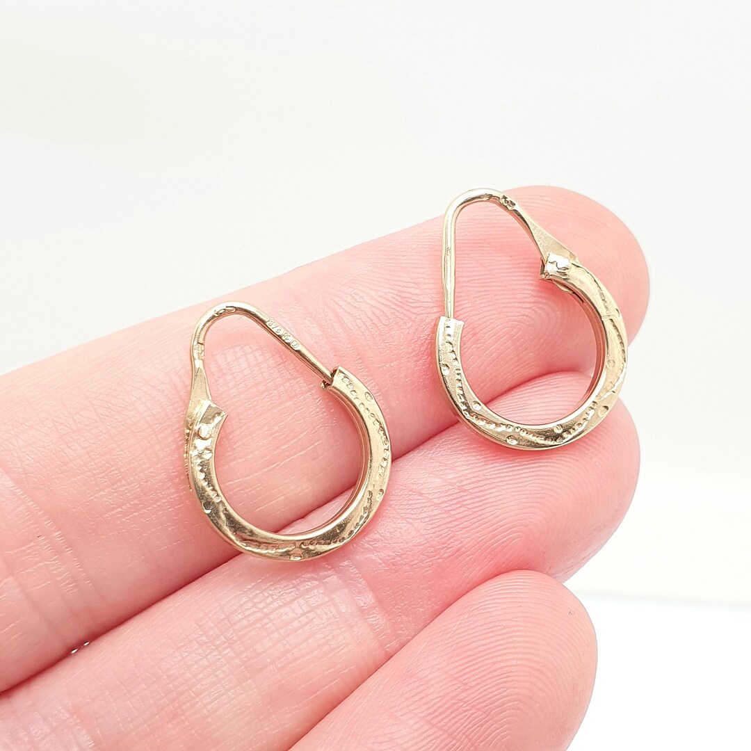 Vintage 9k 9ct Gold Hoop Earrings Gypsy Creole Yellow 9k 9 Carat Retro ...
