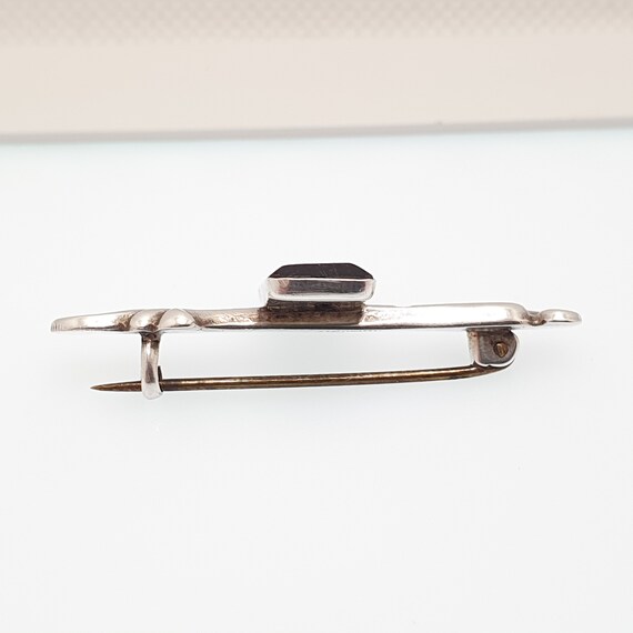 Antique Blue John Sterling Silver Brooch Bar Pin Very… - Gem