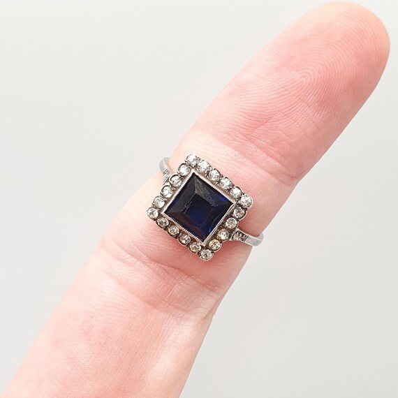 Antique Sterling Silver Sapphire Paste Ring SCP Ciro … - Gem