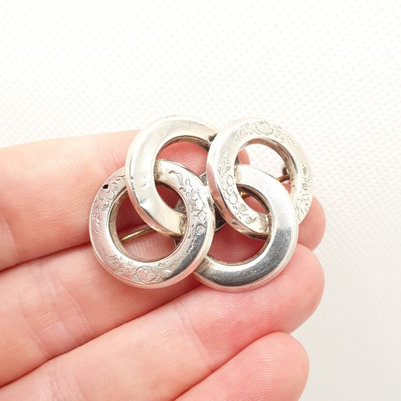 Antique Victorian Infinity Solid Silver Brooch Pin Ol… - Gem