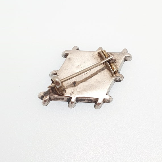 Antique Victorian Enamel Solid Silver Brooch Royal Bl… - Gem