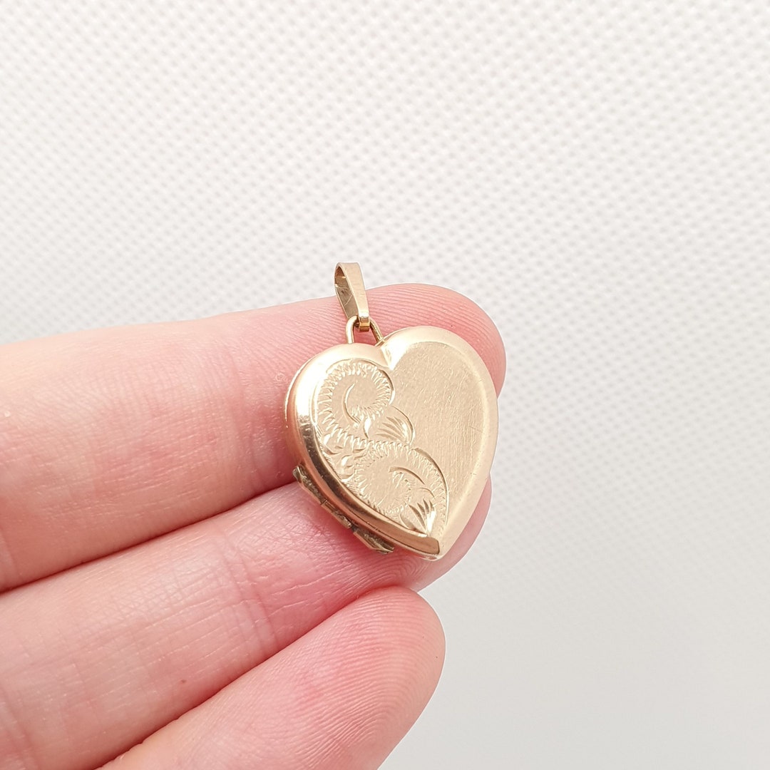 Vintage Solid 9k 9ct Gold Heart Locket All 9ct 9 Carat Necklace ...