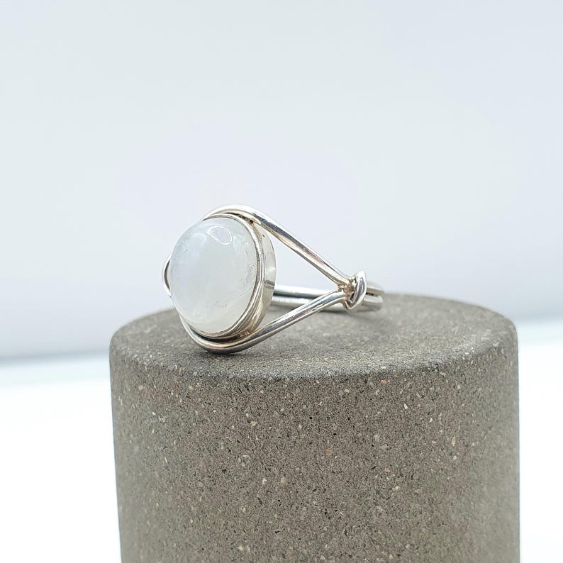 Vintage Sterling Silver Rainbow Moonstone Ring Labradorite Blue ...