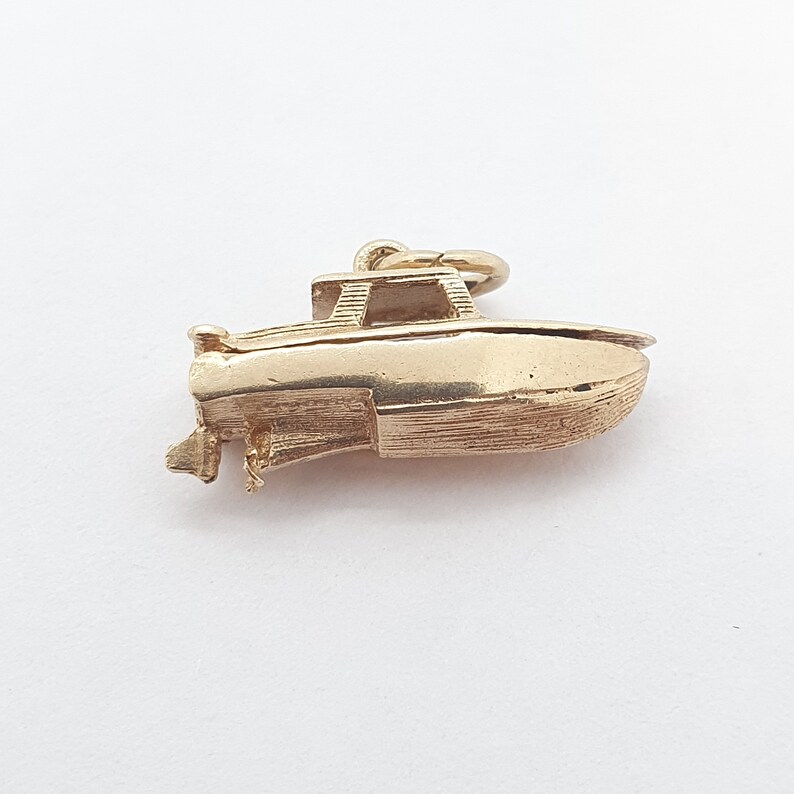 Vintage 9ct Rose Gold Speedboat Fishing Boat Charm Pendant - Etsy