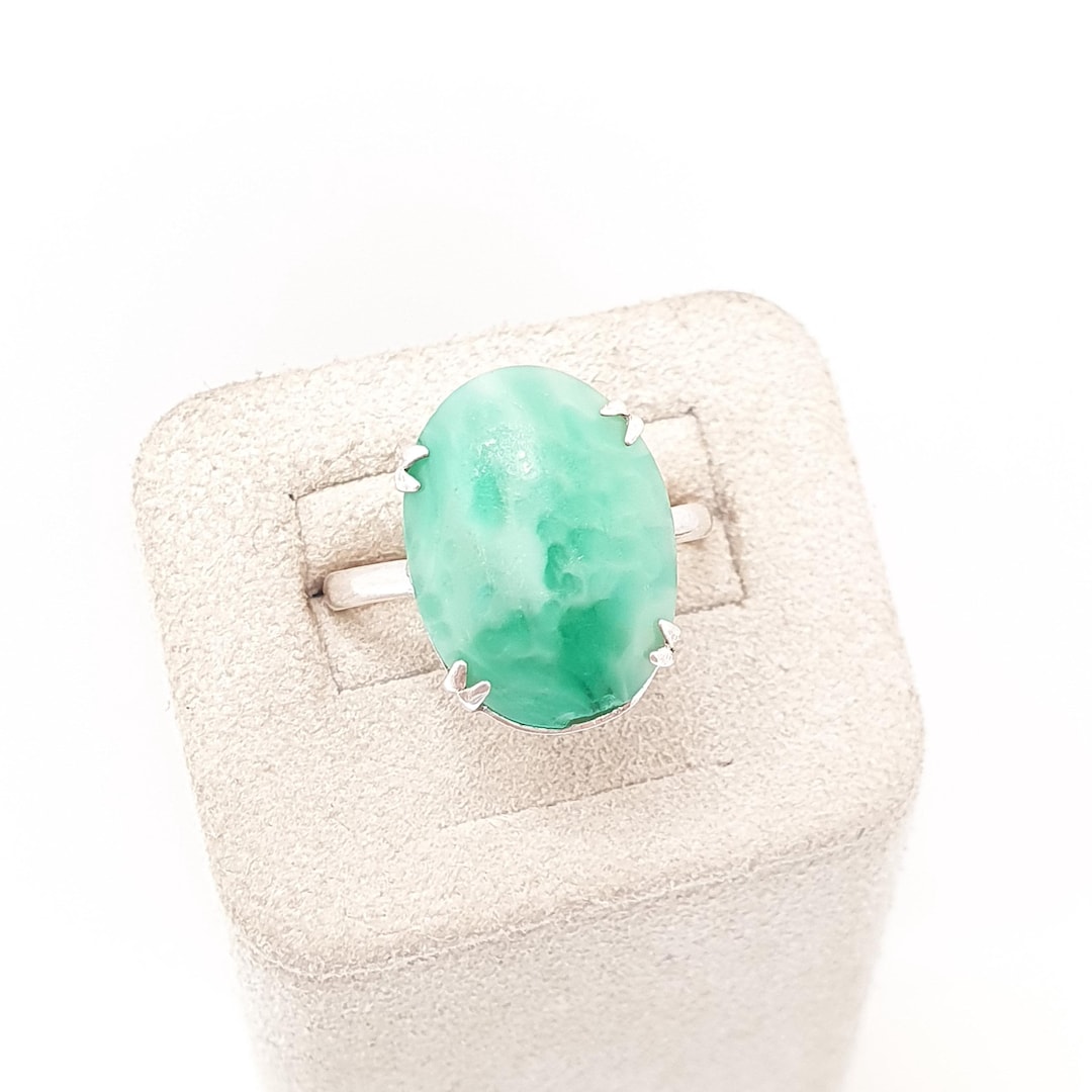 Antique Sterling Silver Peking Glass Jade Ring TLM Thomas L Mott Art ...